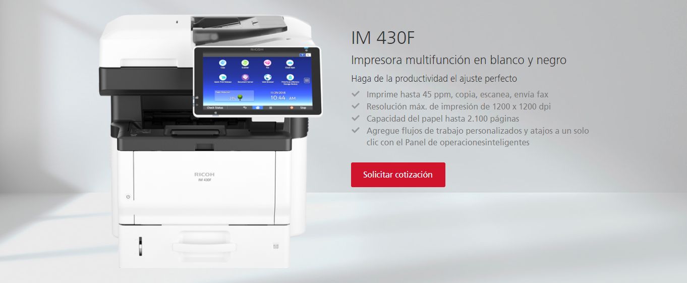 Impresora RICOH Multifuncional IM 430F IMPRIME COPIA SCANEA INALAMBRICA ...