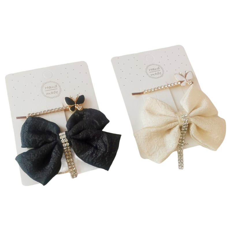 Set clips ZEFORA para cabello moda mujer brillo lazo Mariposa GENERICO ...