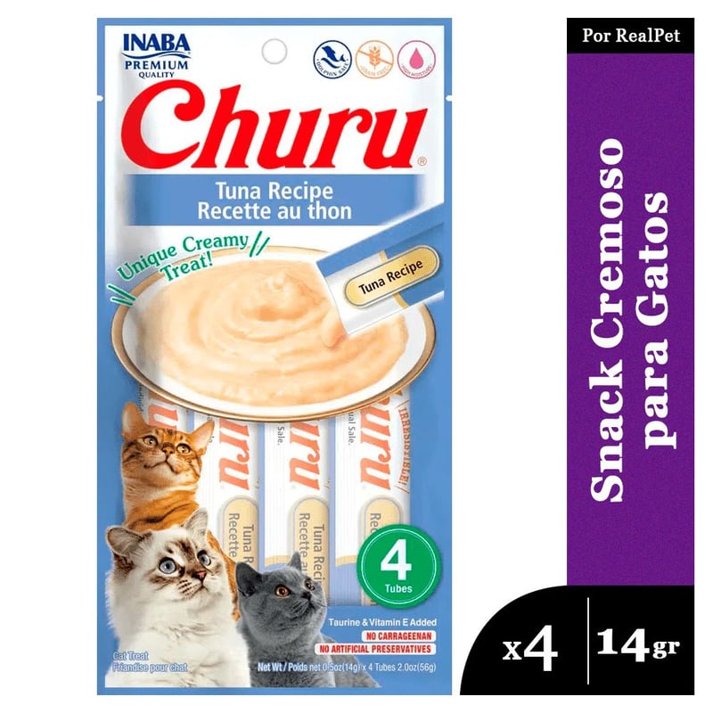 Snack Cremoso para Gato Churu Sabor Atún 4 x 14gr CHURU | falabella.com