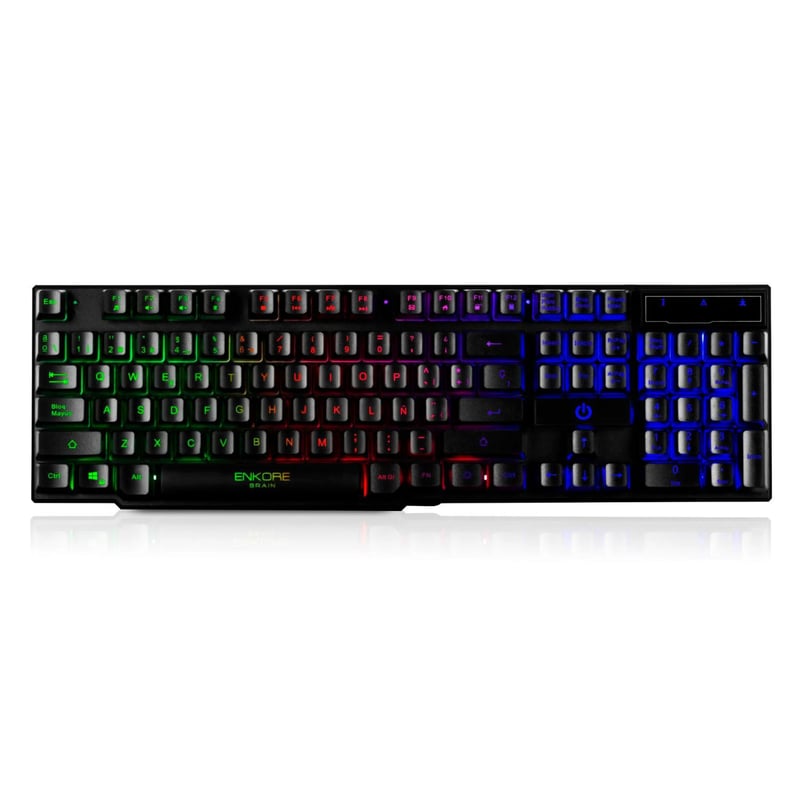 Teclado Gamer Enkore ENK603BRAIN Iluminación LED Rainbow tres colores ...