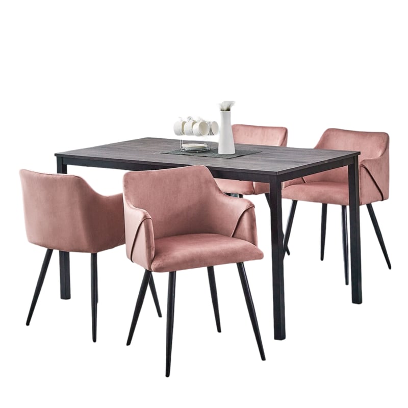 COMEDOR 4 SILLAS IZMAR ROSADO CENTRAL DECCO | falabella.com