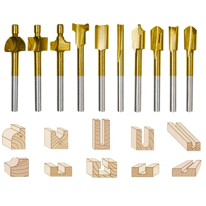 Set de 10 Fresas para Tallado en Madera para Dremel GENERICO ...