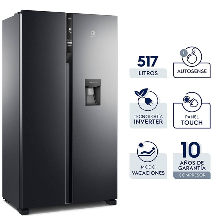 Refrigerador Side by Side Electrolux ERSA53K2HVB INVERTER 514 litros ...