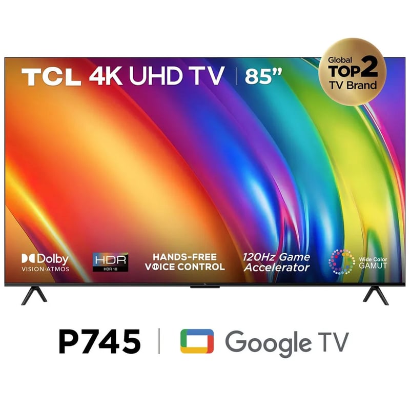 Televisor TCL 85" UHD 4K Smart TV Google TV 85P745 TCL | falabella.com