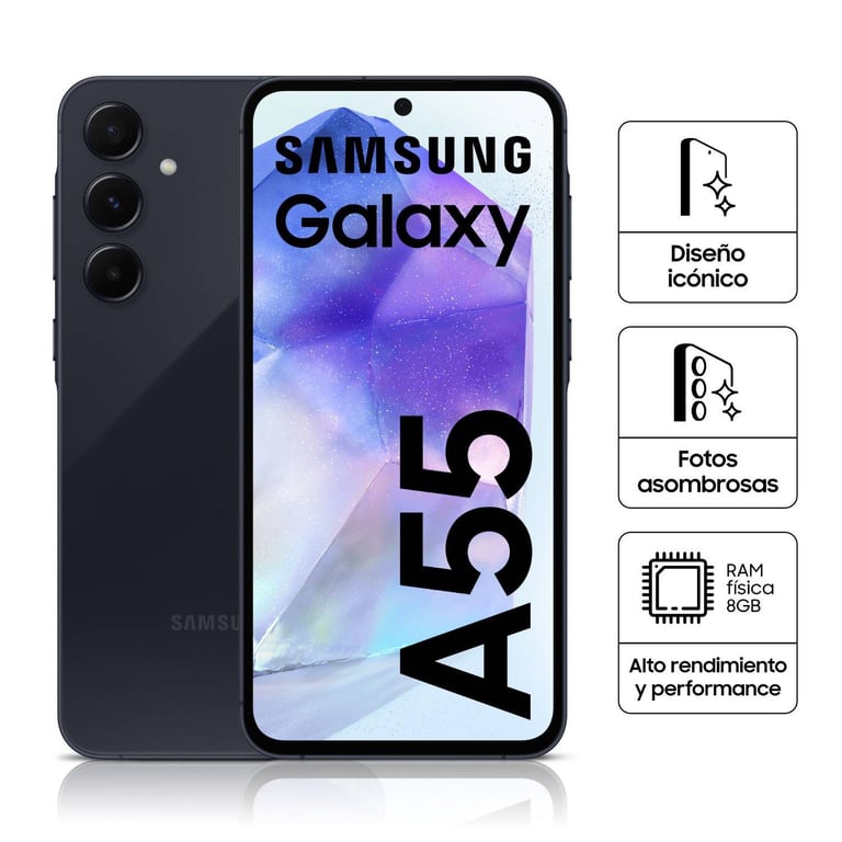 Samsung Galaxy A55 5G 8GB RAM 256GB Dual Sim Negro SAMSUNG | falabella.com