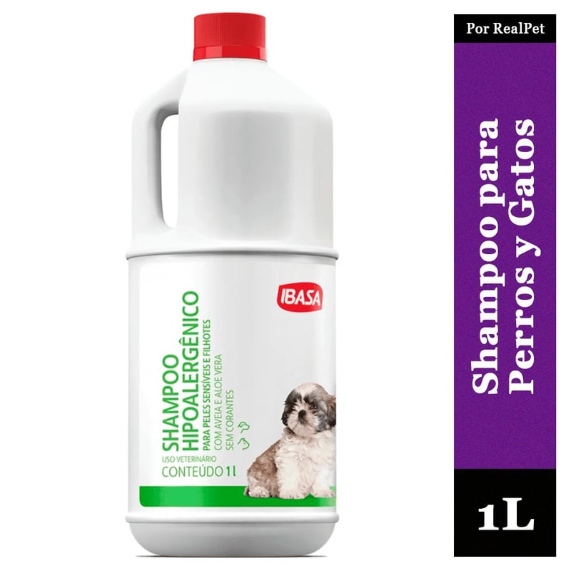Shampoo Hipoalergénico Ibasa Perros y Gatos Avena Aloe 1L GENERICO ...