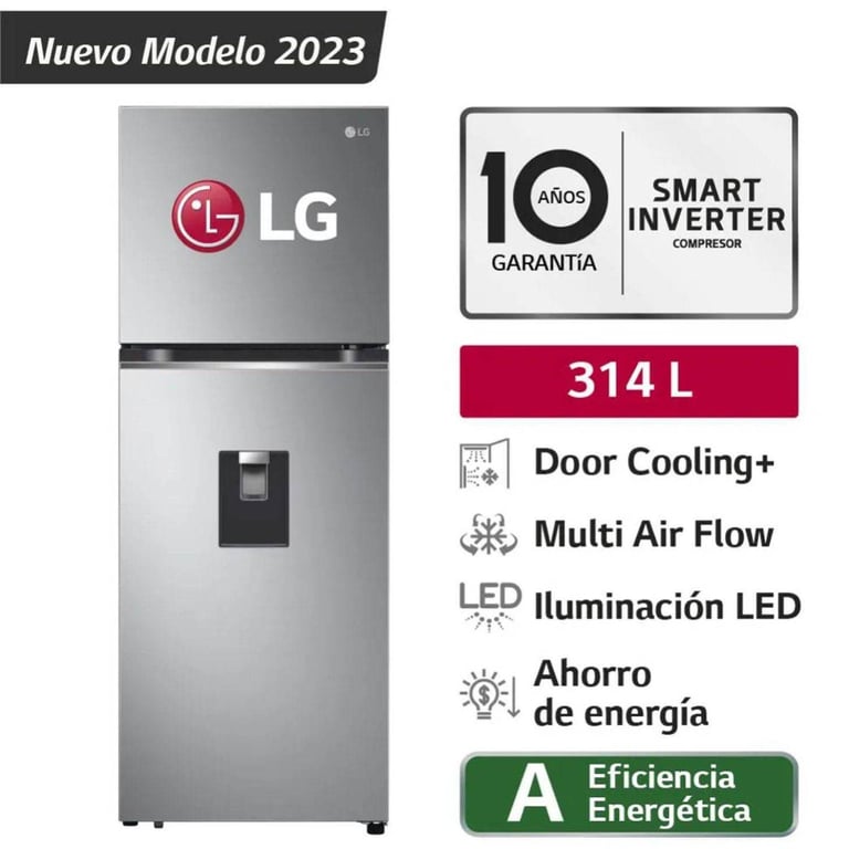 Refrigeradora LG GT31WPP Top Freezer Door Cooling 314 Litros Plateada ...