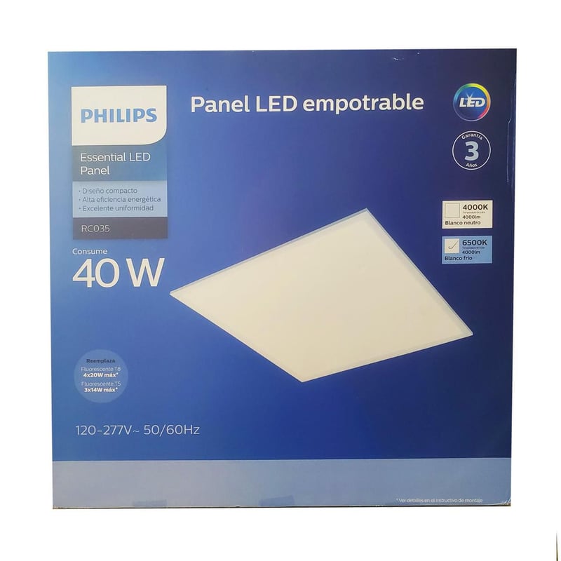 Philips Panel Led Empotrable 40W 60x60 6500k PHILIPS | falabella.com