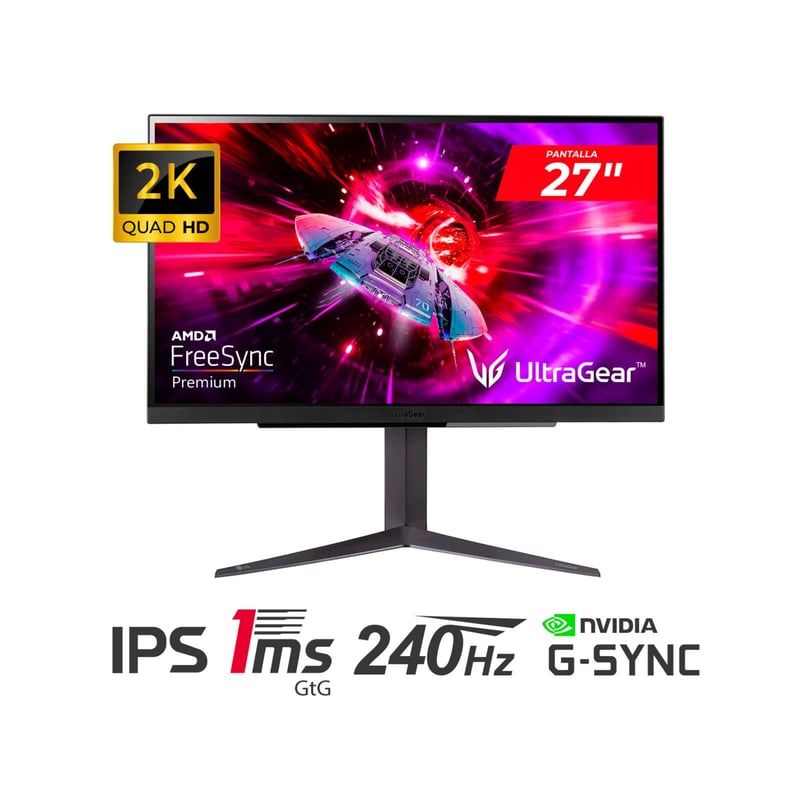 MONITOR GAMER LG 27GR83Q-B 27 QHD IPS 2560x1440 240Hz 1MS HDMI DP. LG ...