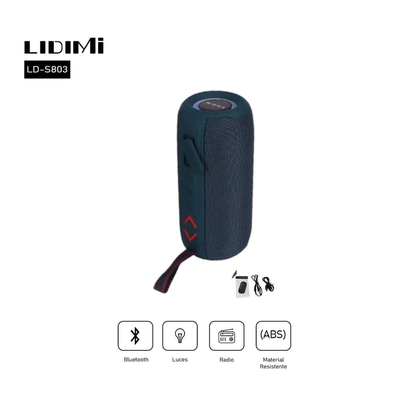 Parlante Portatil Bluetooth LIDIMI LD-S803 CLuces - Azul LIDIMI ...