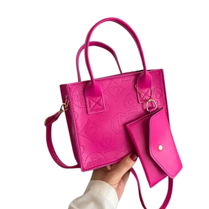 Mini Bolso Bandolero Cuadrado Con Monedero De Dama Fucsia IMPORTADO ...