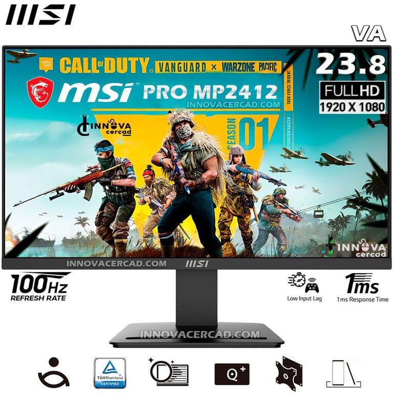 Monitor MSI PRO MP2412 24 FullHD (1920X1080) 100Hz, 1ms TÜV Certified ...