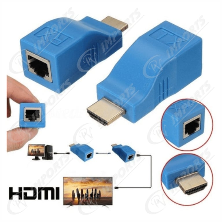 Convertidor Extensión HDMI con Cable de Red RJ45 Adaptador GENERICO ...