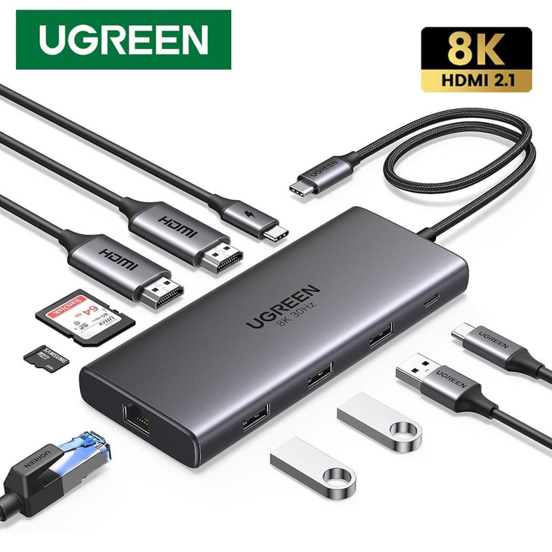 Adaptador Tipo C 10 En 1 Multiport Hub Estacion Lan Hdmi 8K 4k ugreen UGREEN | falabella.com