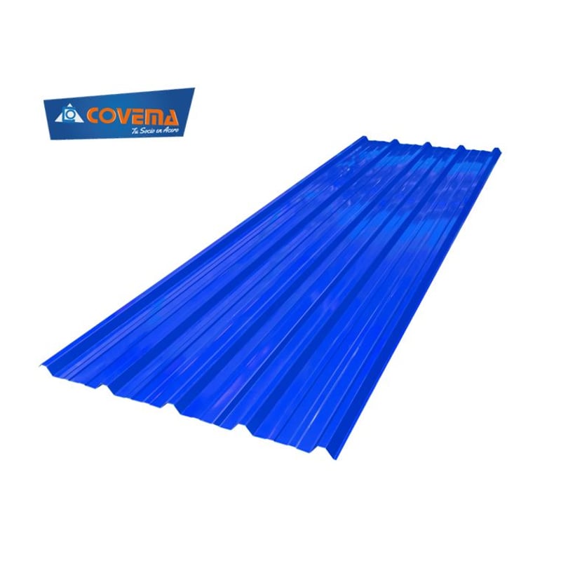 Techo Aluzinc TR5 Azul - 1.08 mts x 6.00 mts x 0.30 mm COVEMA ...