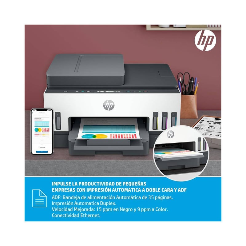 Impresora HP Smart Tank 750 Multifuncional ADF Duplex Wifi HP ...