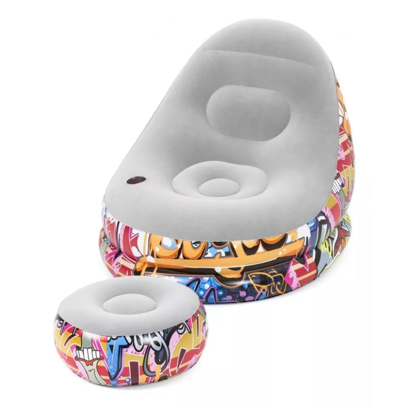 Sillón inflable diseño graffiti color GRIS BESTWAY | falabella.com