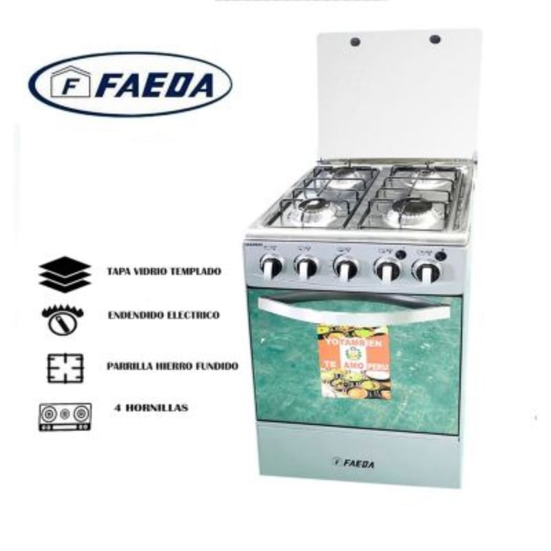 Cocina Faeda Con Tapa de Vidrio y Horno 4H Madrid FAEDA | falabella.com