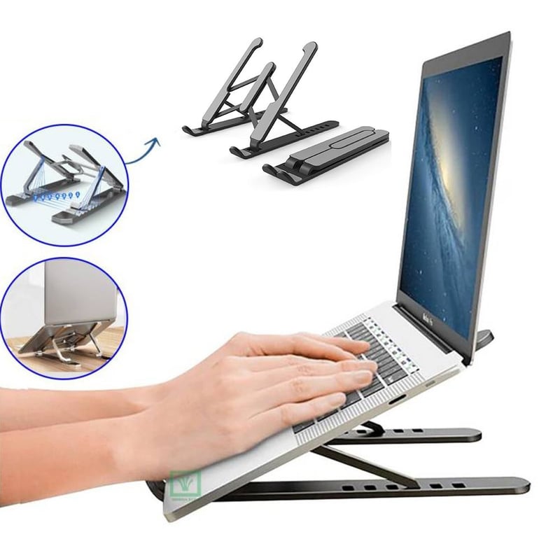 Soporte Base para Laptop Plegable Tablet 8 Angulos Ajustable Plastico ...