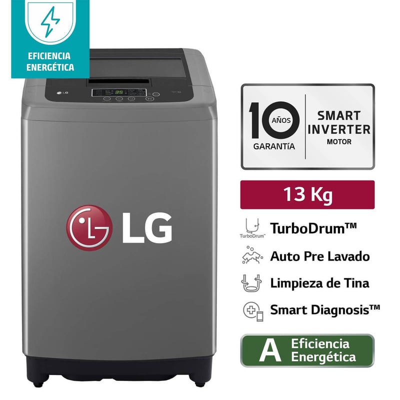 Lavadora LG de 13 kg carga superior WT13BPBK LG | falabella.com