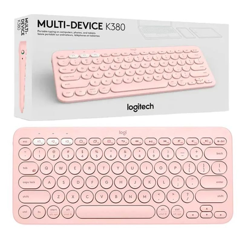 TECLADO LOGITECH INALAMBRICO BLUETOOTH K380 MULTI DEVICE ROSA LOGITECH | falabella.com