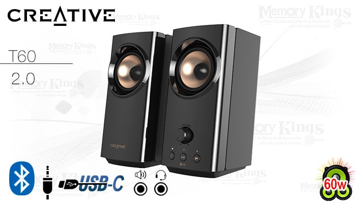 PARLANTE BT 20 CREATIVE T60 USB-C AUX 60w CREATIVE | falabella.com