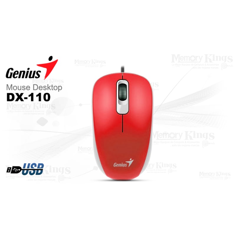 MOUSE GENIUS USB DX-110 RED GENIUS | falabella.com
