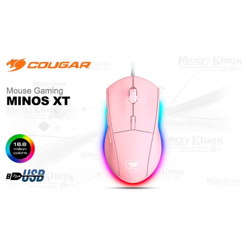 MOUSE Gaming COUGAR MINOS XT RGB 4K PINK COUGAR | falabella.com