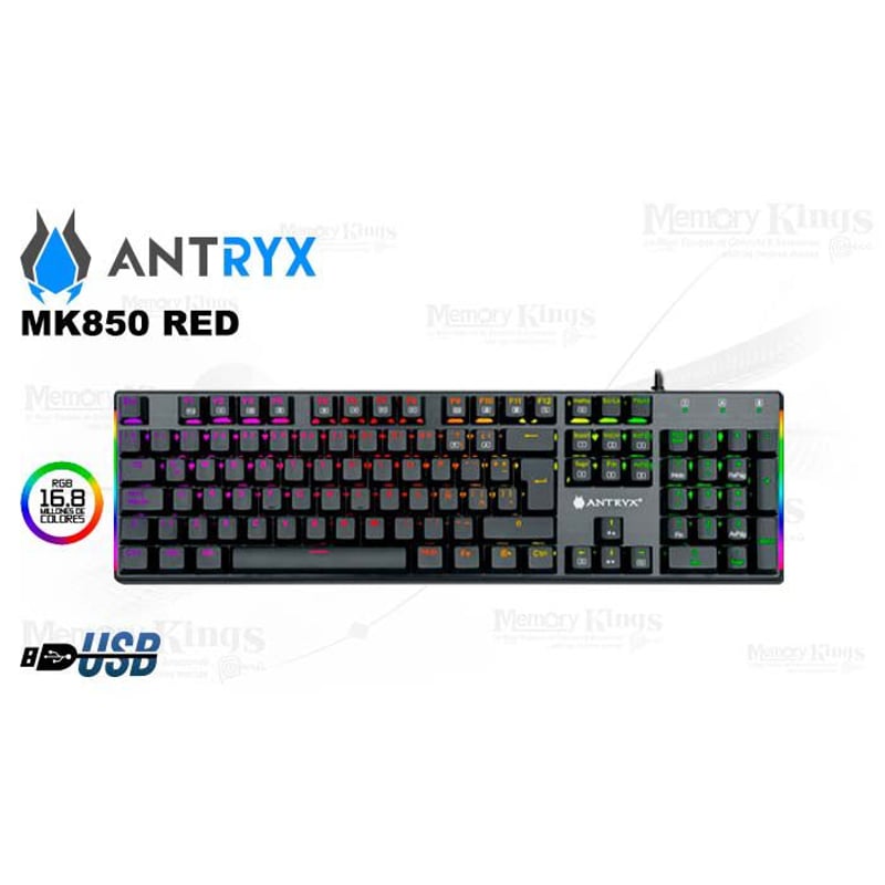 TECLADO Gaming ANTRYX MK850 MECANICO SW RED RGB BLACK ANTRYX ...