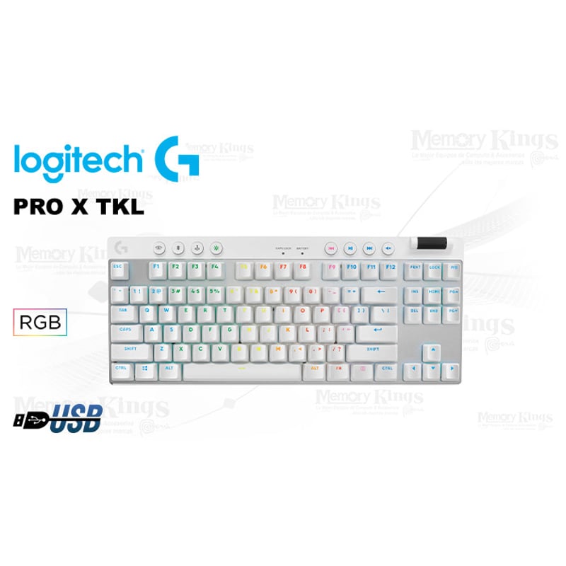 TECLADO Gaming LOGITECH PRO X TKL MECANICO WHITE LOGITECH | falabella.com