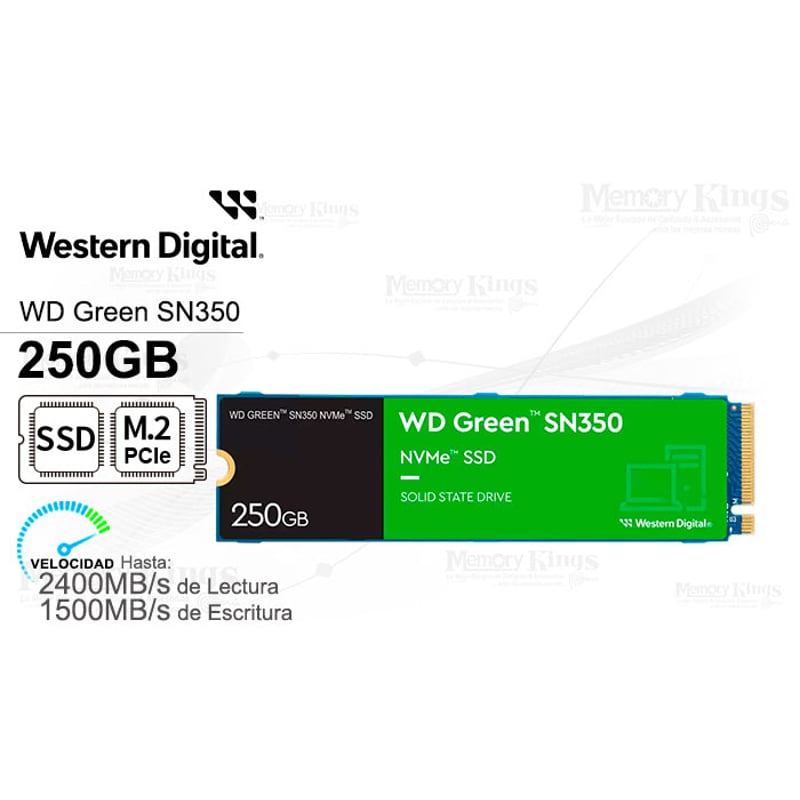 UNIDAD SSD M2 PCIe 250GB WD GREEN SN350 WD | falabella.com