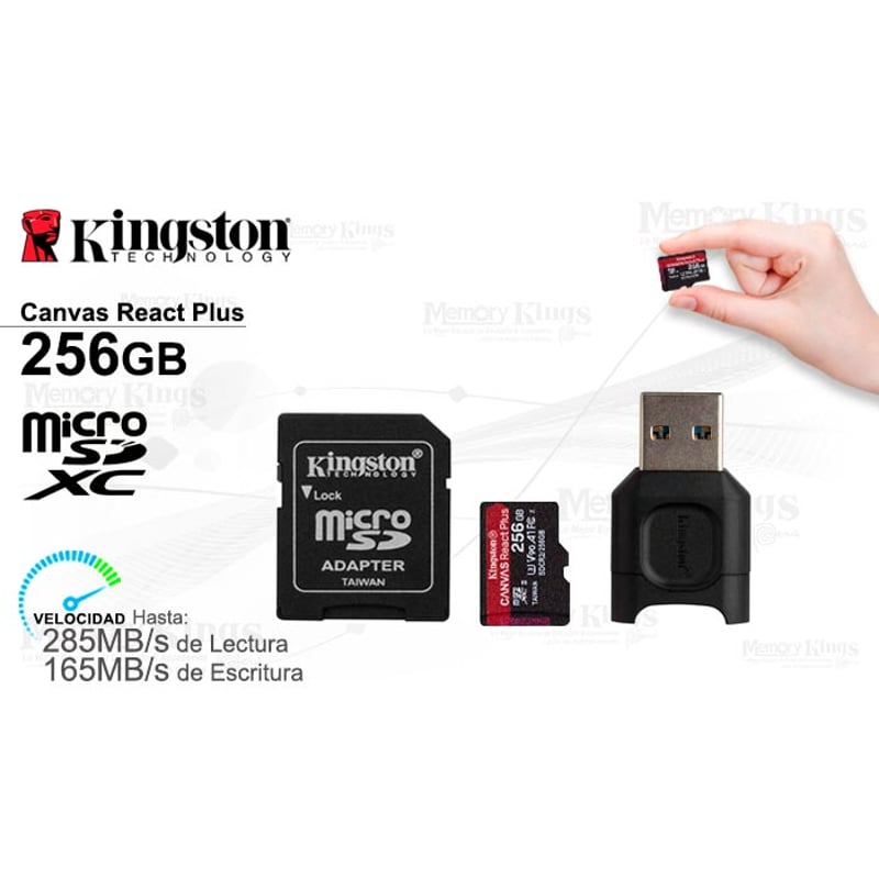 MEMORIA micro SD 256GB KINGSTON CANVAS REACT PLUS KINGSTON | falabella.com