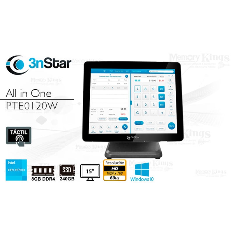 PC All in One Celeron J6412 3nSTAR PTE0120W 4-120-15 W10 TOUCH SCREEN ...
