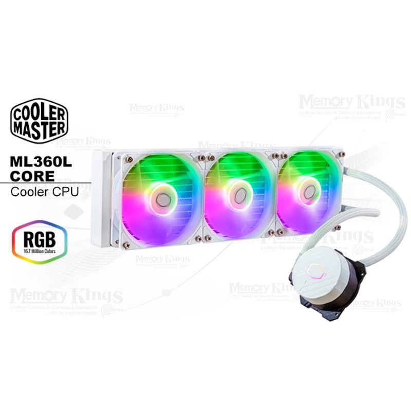 COOLER CPU Liquid 360 COOLER MASTER ML360L CORE ARGB WHITE COOLER ...