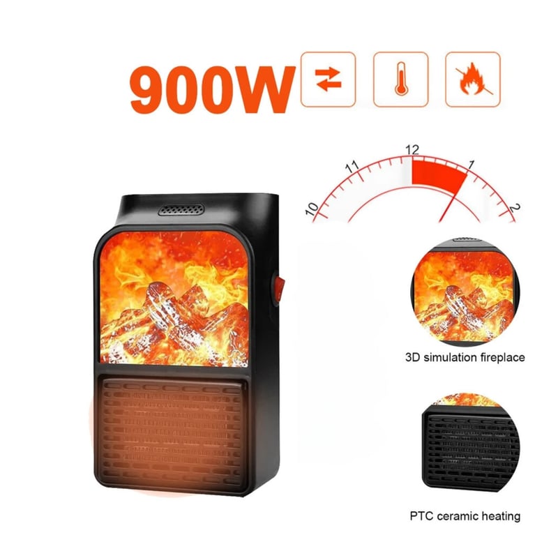 Calefactor 3D Eléctrico Flame Heater de 1000 Watts OEM | falabella.com