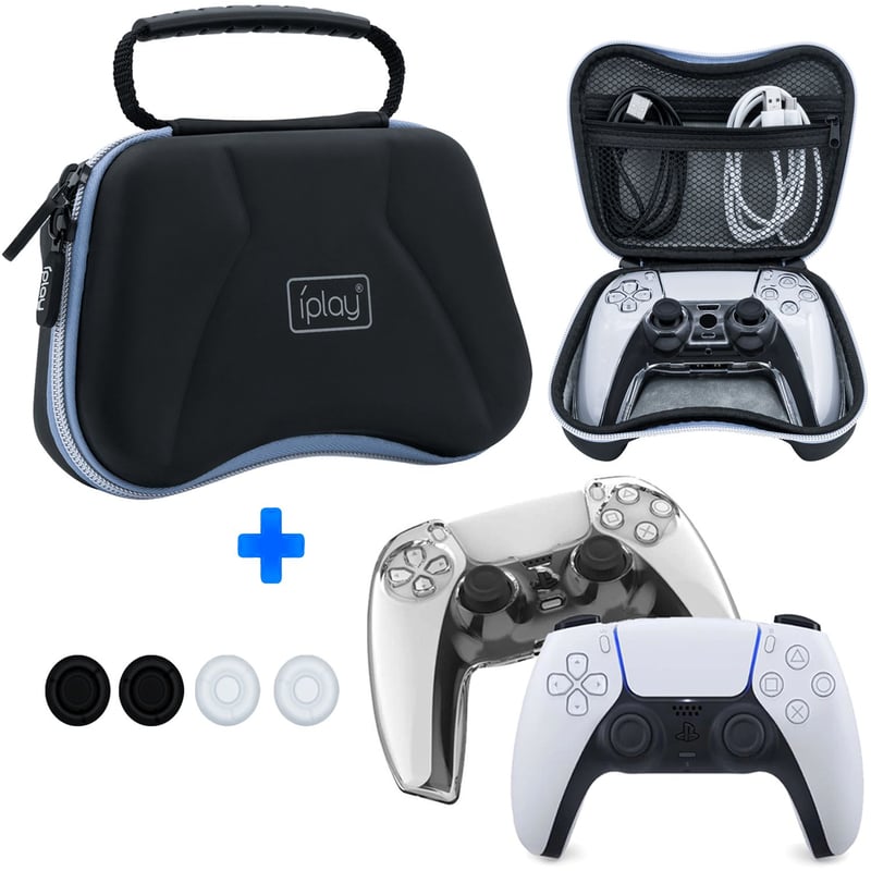Kit 6 en 1 para Mando PS5 Case Rígido con Estuche y 4 Grips ipl VARIOS ...