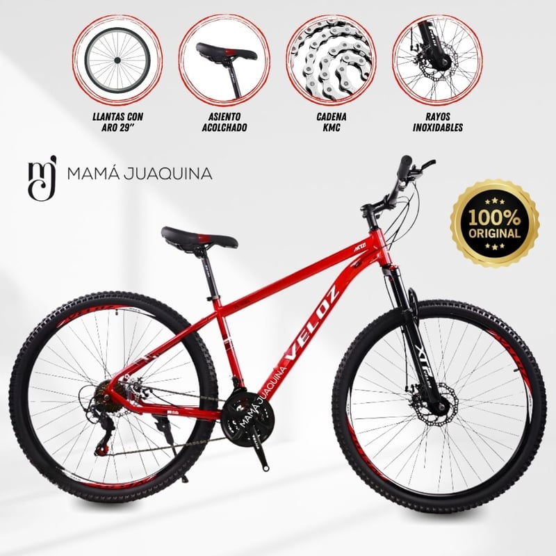 Bicicleta Deportiva Aro 29 «CLOONEY» Red VELOX | falabella.com
