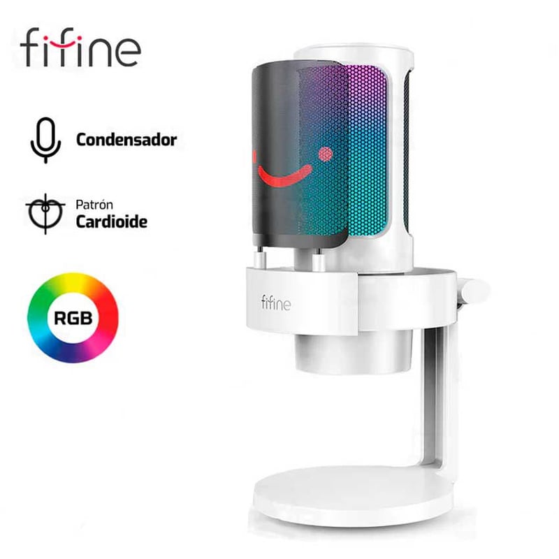 MICROFONO FIFINE A8 CONDENSADOR RGB BLANCO FIFINE | falabella.com
