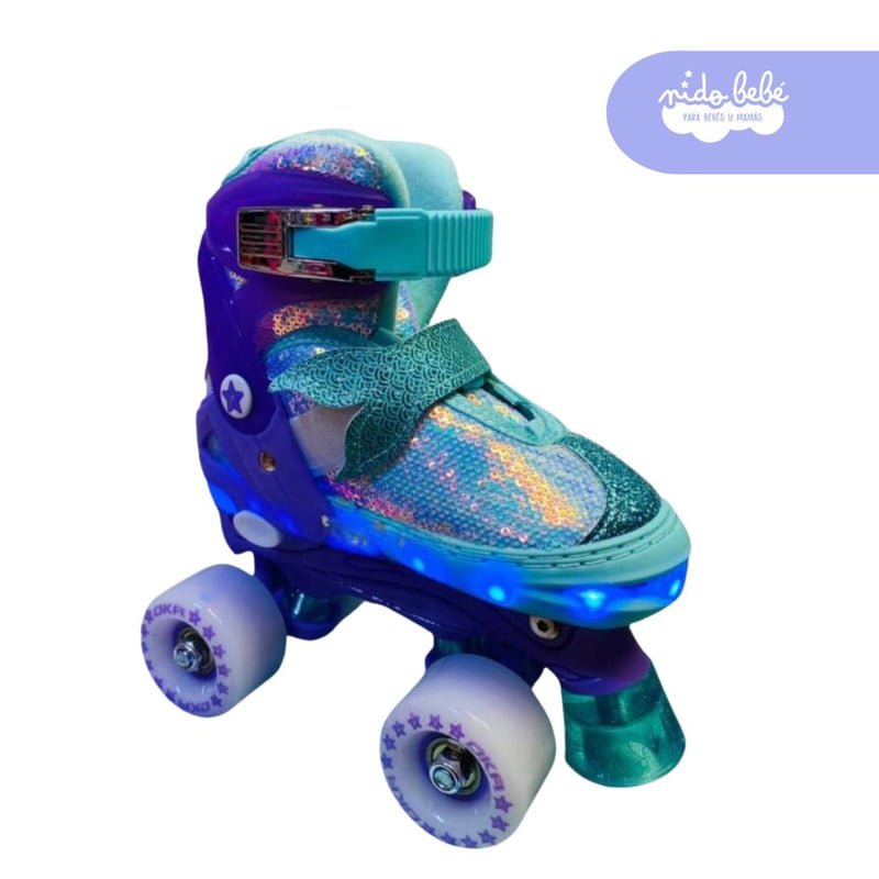 PATIN 4 RUEDAS OKA VERDE CON LUCES TALLA S OKA | falabella.com