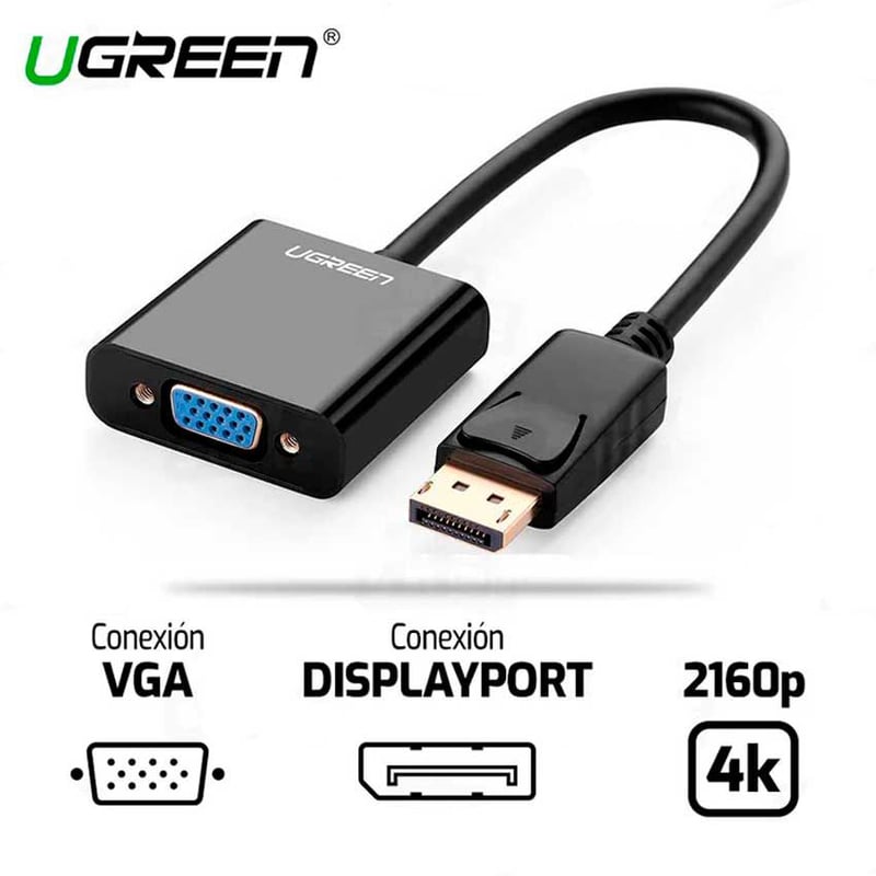 ADAPTADOR DISPLAYPORT A VGA 4K UGREEN 20415 UGREEN | falabella.com