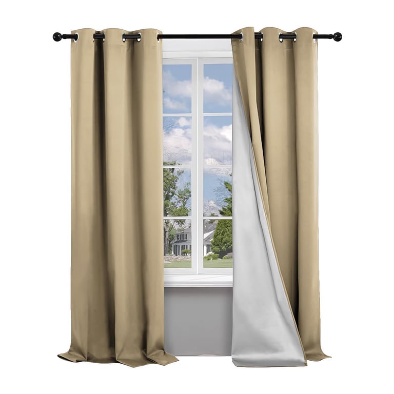 Cortina Blackout 100% Lino Textura Térmica Engomada - Beige GENERICO ...