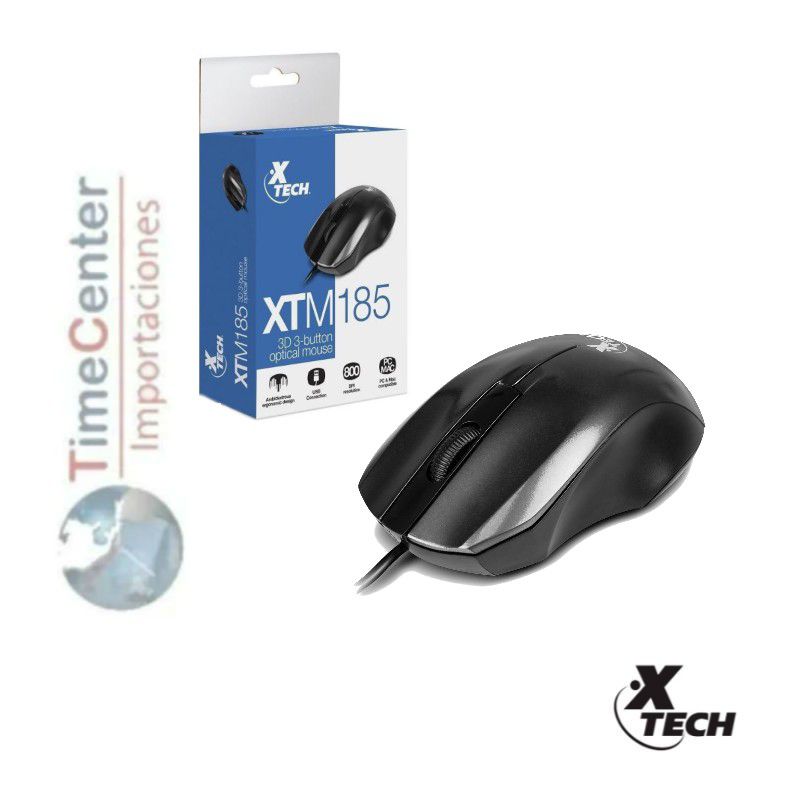 MOUSE XTECH WIRED ERGONÓMICO ÓPTICO DE 3 BOTONES USB - XTM-185 XTECH | falabella.com