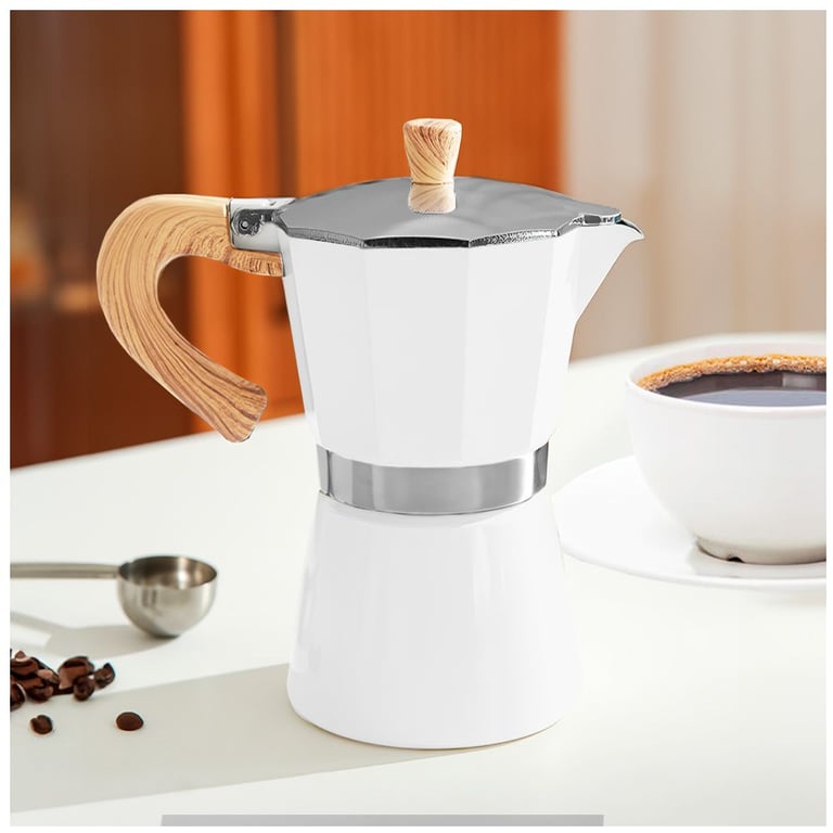 Cafetera Italiana Moka Café Expreso de 300 ml Blanco CF8 KELLER ...