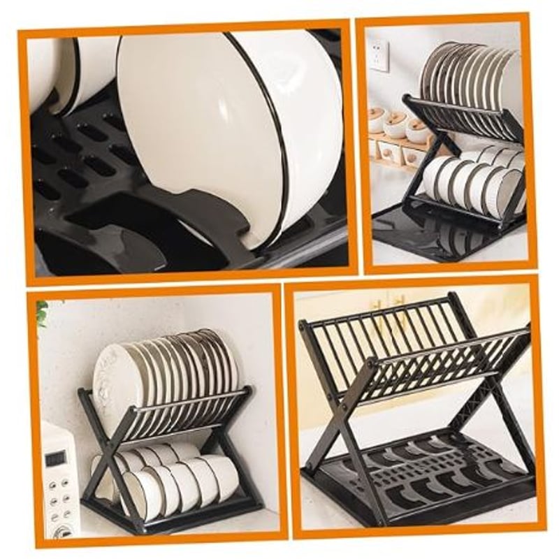 Escurridor De Platos Con Diseño En X Color NEGRO ABS | falabella.com