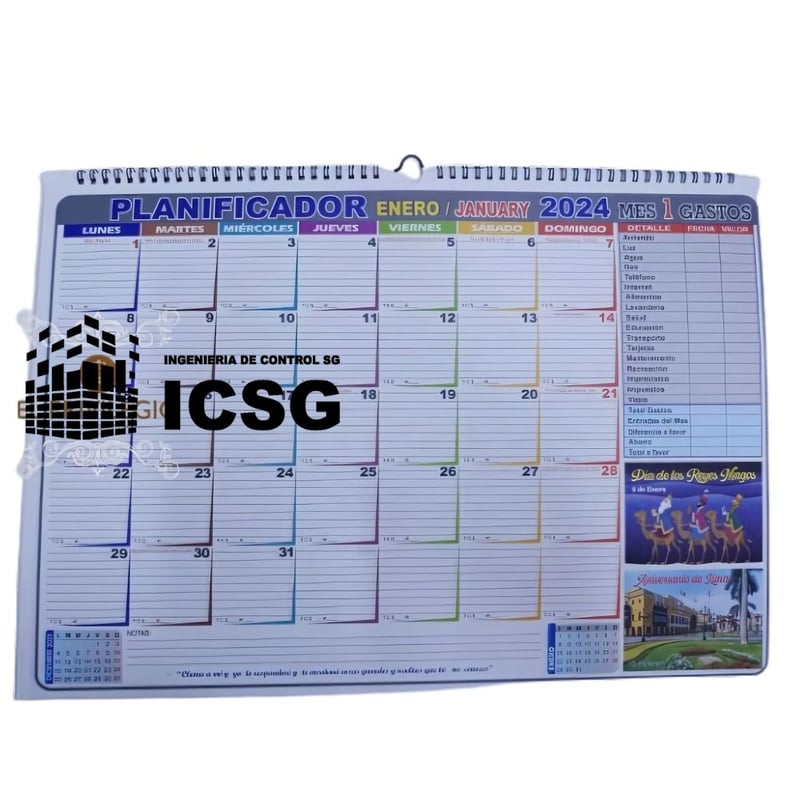 Planificador Mensual Ejecutivo 2024 Para Pared 50x35 Cm GENERICO ...
