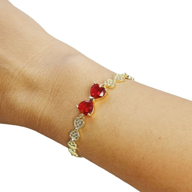 Pulsera ZEFORA rojo amor lazo amor moda actual mujer GENERICO ...