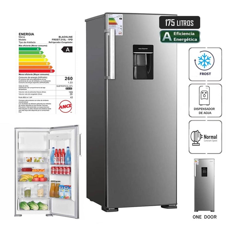 Refrigerador BLACKLINE 175L Frost 1PD Inox | Sodimac Falabella
