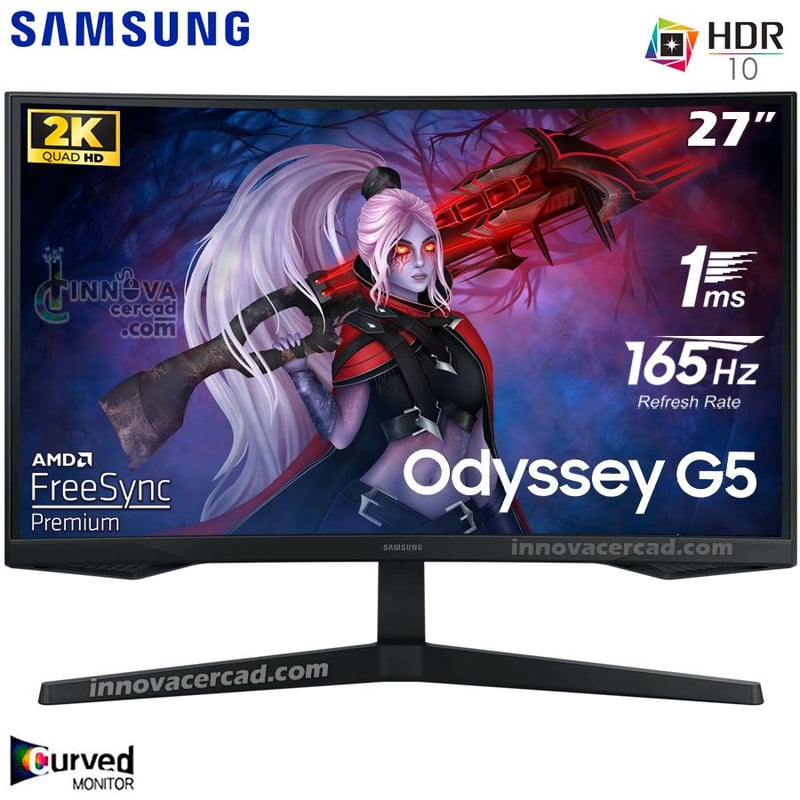 Monitor Samsung Odyssey G5 LS27CG552ELXPE 165HZ 1MS HDR10 Curvo ...