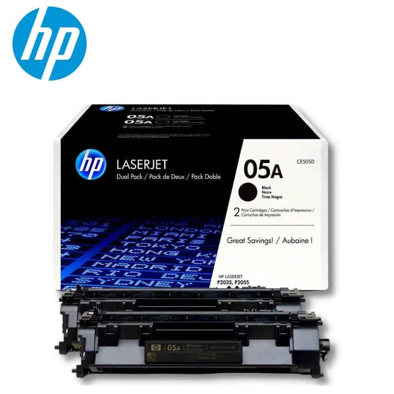 Pack Dual Tóner Hp CE505D Negro 05A Para P2030 P2033 P2055 HP ...