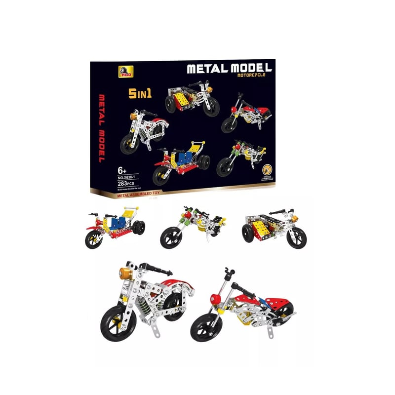 Mecano Metal Model Construccion Metalico 5 en 1 Motocycle GENERICO ...